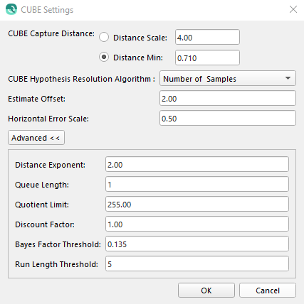 Qimera CUBE Settings Dialog